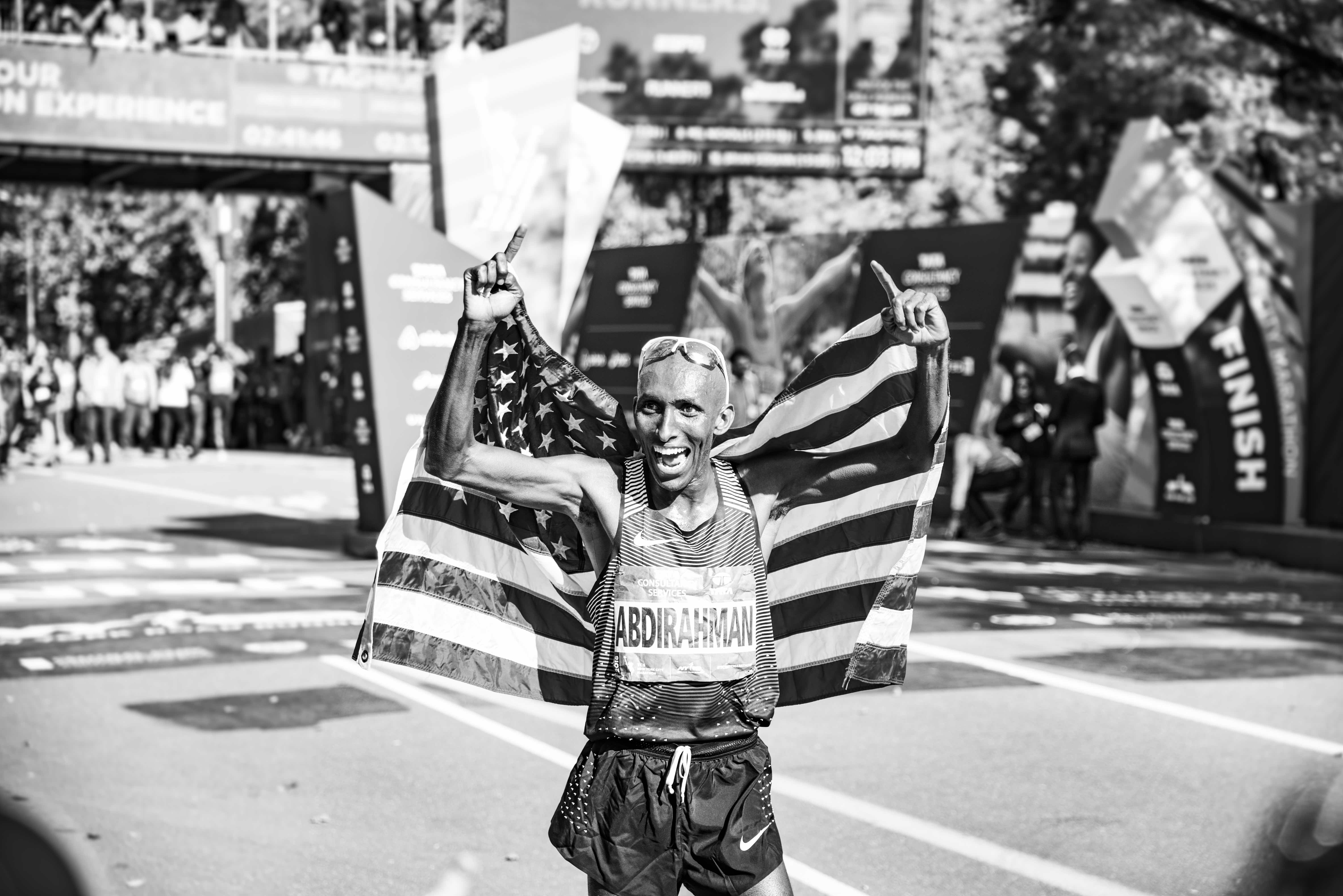 Abdi Abdirahman, NYC marathon B&W – Sport Ruscher